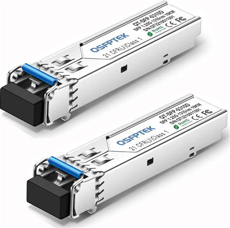 Qsfptek 2pack 1000base Lx Lh Gigabit Sfp Module 1310nm 10km Ddm Single Mode Lc Mini Gbic