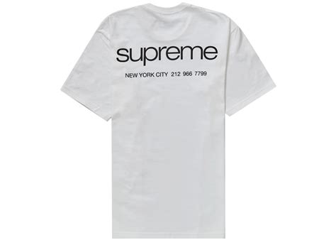 Supreme Nyc Tee White Mens Fw23 Us