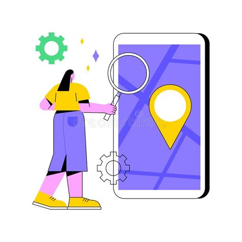 Mobile Tracking Soft Abstract Concept Vector Illustration Stock Vector