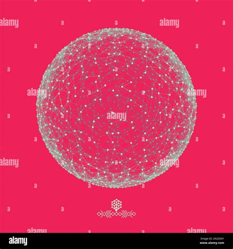 Sphere With Connected Lines And Dots Global Digital Connections Globe