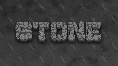 Stone Text Effect Vector File Illustrator Premium
