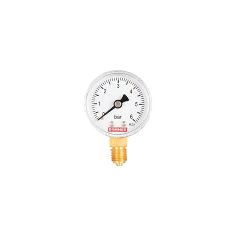 Манометр ROMMER радиальный корпус dn 50 мм 1/4" , 0...6 бар, кл.2.5 rim ...