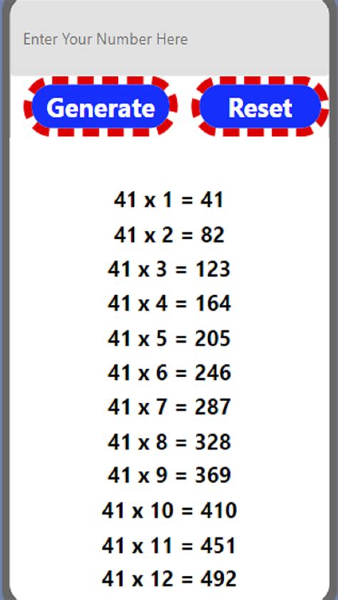 Multiplication Table Generator By David App On Amazon Appstore