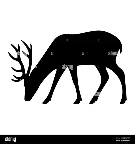 Deer Silhouette Grazing Side View Stock Vector Image And Art Alamy