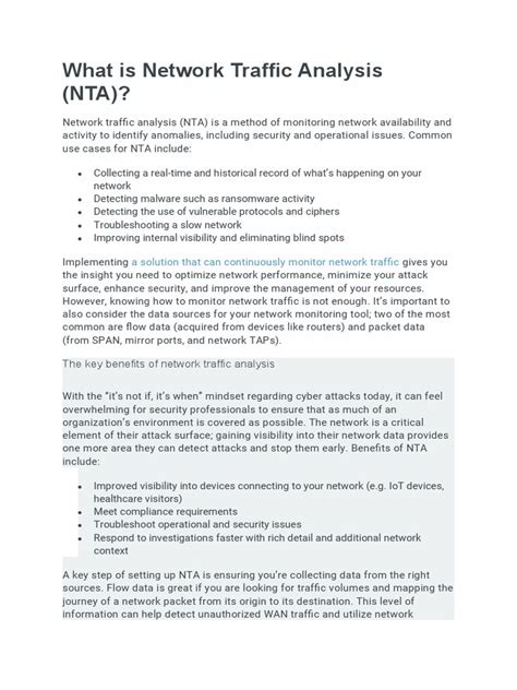Network Traffic Analysis Pdf Security Computer Security