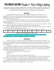 Ch 4 Worksheet.pdf - THE GREAT GATSBY Chapter 4: Nick's Belief in Gatsby Read each section in ...