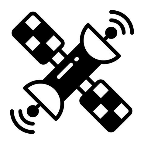 Artificial Satellite Or Artificial Spaceflight Icon In Solid Style