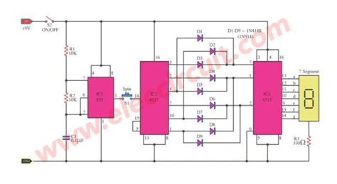 3 Electronic Dice Circuit With 7 Segment Display Using Cd4017 Eleccircuit