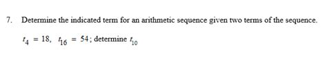 Solved 7 Determine The Indicated Term For An Arithmetic