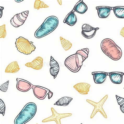 Seamless Pattern Sea Sea Shells Fossils And Mollusks Seamless Pattern Seamless Pattern Sea Sea Shells Fossils And Mollusks Seamless Pattern