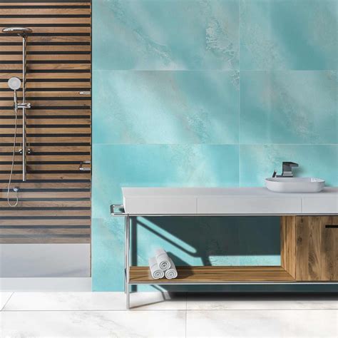 Ocean Aqua Porcelain Tile 60x120cm Uk