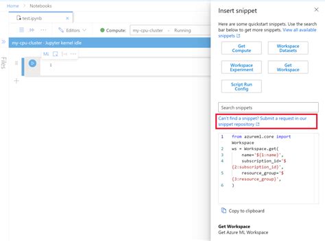 Run Jupyter Notebooks In Your Workspace Azure Machine Learning Microsoft Learn