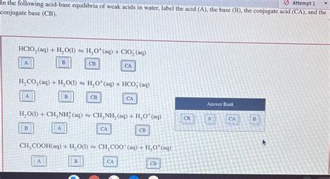 [solved] Onjugate Base Cb Hclo2 Aq H2o L H3o Aq Clo2