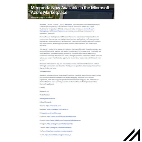 Meeranda 🔥 🔥 🔥 Meeranda Collaborates With Microsoft To Officially Announce Our Listing On