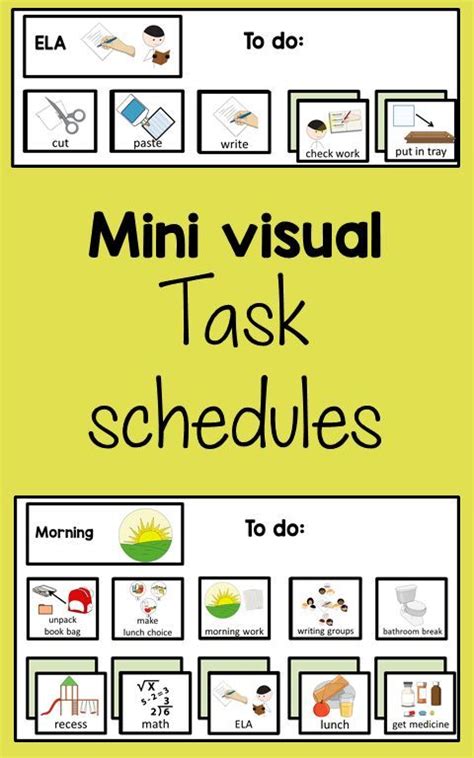 Daily Visual Classroom Task Schedules Work Routine Picture Icons First Then Writing Groups
