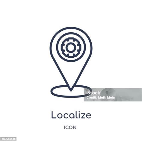 배달 및 로지스틱 개요 컬렉션의 선형 지역화 아이콘입니다 얇은 선 지역화 벡터 흰색 배경에 고립입니다 트렌디한 일러스트 현지화