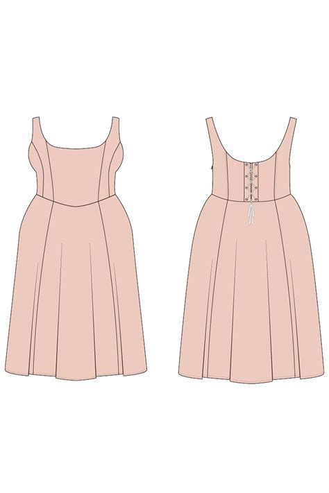 Emma Corset Dress Pdf Sewing Pattern Instant Download