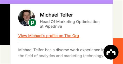 Michael Telfer Head Of Marketing Optimisation At Pipedrive The Org