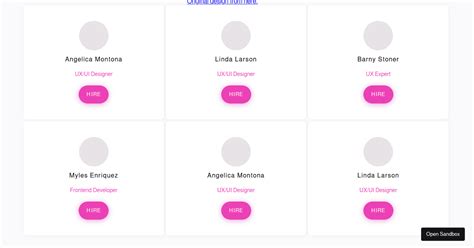 React Employee Cards Codesandbox
