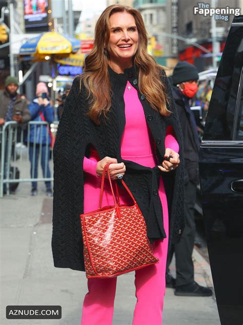 brooke shields sexy looks stunning as she exits good morning america