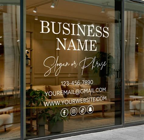 Personalized Business Window Decal Your Company Name Vinyl Decal