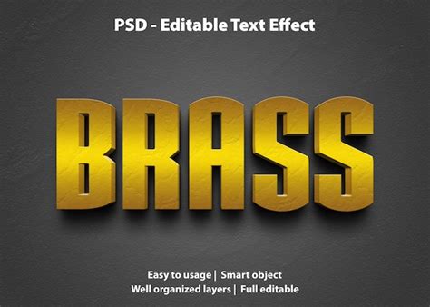 Premium Psd Editable Text Effect Brass