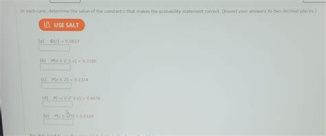 Solved In Each Case Determine The Value Of The Constant C Chegg Com