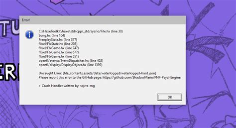 Psych Engine Crashing Won T Load Song Stuck At Or Won T Load At All Issue