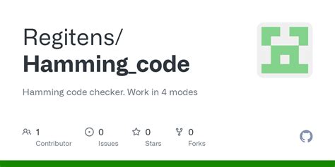 GitHub Regitens Hamming Code Hamming Code Checker Work In Modes