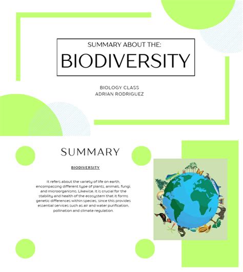 Biodiversity Summary Pdf