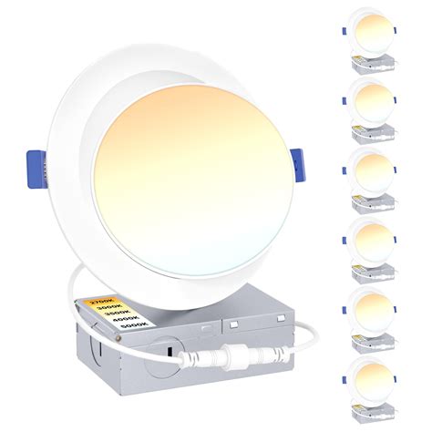 Ensenior 6 Pack 6 Inch Gimbal Led Recessed Lighting 90° Rotatable And