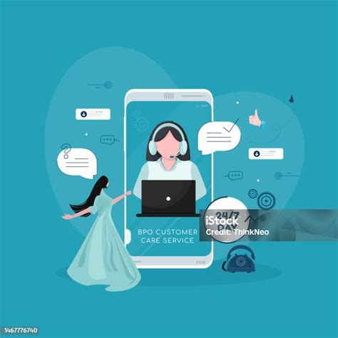 고객 서비스 일러스트레이션 잘생긴 남자는 전화 통화에 응답 채팅 고객을 돕고 피드백을 얻을 24 시간 영업 표시에 대한 스톡 벡터 아트 및 기타 이미지 Istock