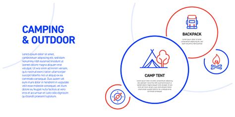 라인 아이콘캠핑 및 야외 활동 관련 인포그래픽 디자인 간단한 윤곽선 기호 아이콘입니다 공예칼에 대한 스톡 벡터 아트 및 기타 이미지 공예칼 관광 관광객 Istock