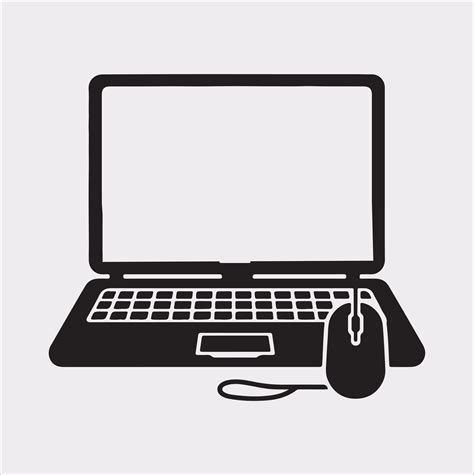 Laptop Silhouette On White Background 47410973 Vector Art At Vecteezy