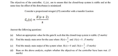 Solved A Closed Loop Control System Is Shown In Figure Chegg