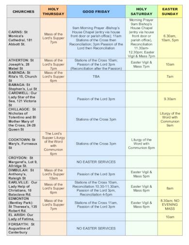 16 Church Schedule Templates In Pdf Doc