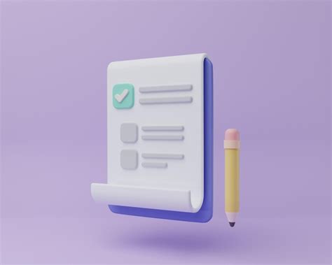 Premium Photo Cartoon Minimal Checklist On 3d Clipboard Paper