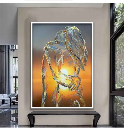 Romantic Canvas Wall Art Lovers Canvas Print Couple Abstract Art Romantic Couple Abstract