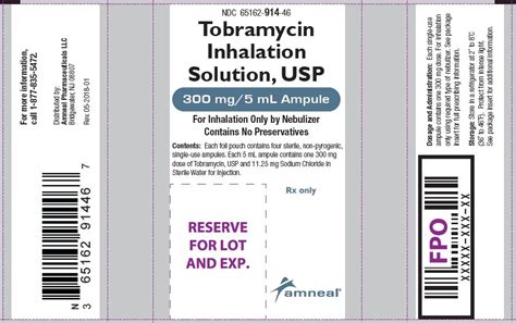 Tobramycin Sulf Inhalation Solution 300mg5ml 5mlx56 Real Value Rx