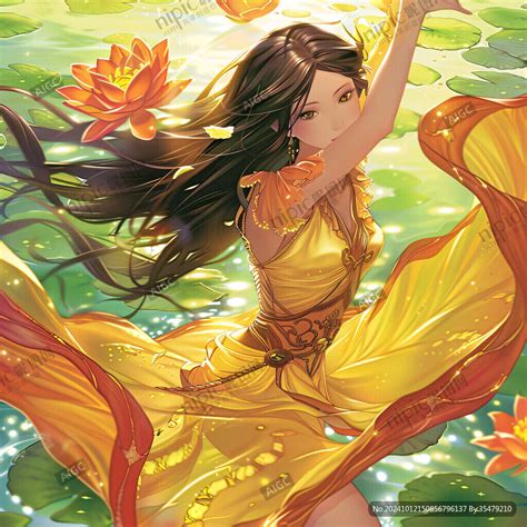 Ai创作图傣族美女插画 采芒果的花仙子插画 手绘花仙子采芒果 莲花仙子荷花仙子 黄莲包装插画 荷花花神西施 荷花拟人 手绘荷花美女 手绘采莲女 花仙子采芒果插画 花神插画 手绘荷花女孩 貂蝉