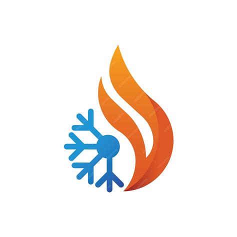 Premium Vector Air Conditioning Logo Hvac Logo Concept With Fire