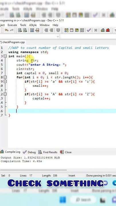 Wap To Count Total Number Of Capital And Small Letters In String