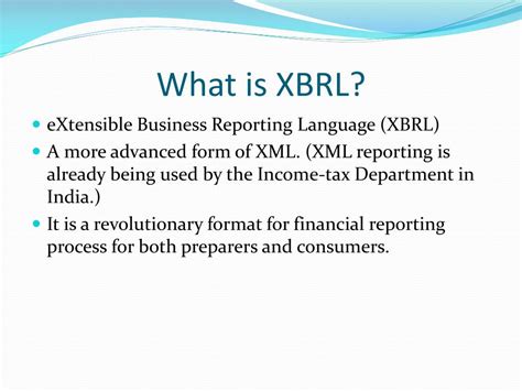 Ppt Introduction To Xbrl Powerpoint Presentation Free Download Id 951113