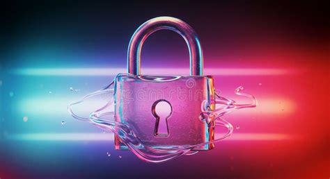 A Metallic Padlock Surrounded By A Dynamic Splash Of Water Like Liquid