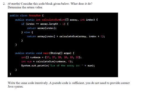 Solved Write The Same Code Iteratively A Pseudo Code Is Chegg