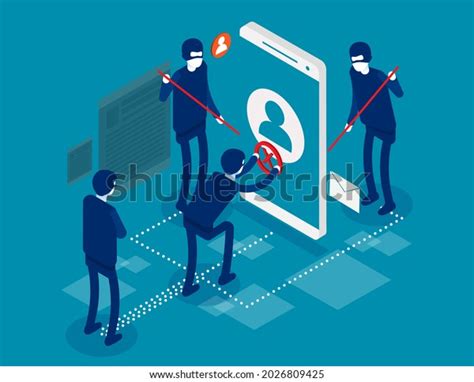 internet hacker composition hacker isometric hacker stock vector
