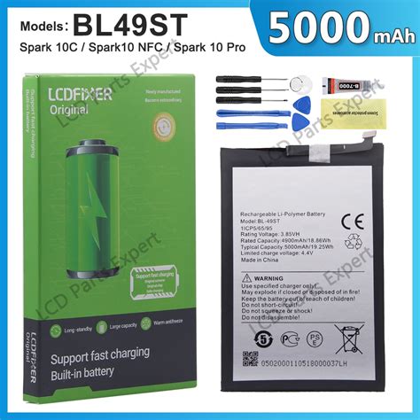 Battery For Tecno Spark 10c Spark10 Nfc Spark 10 Pro 49st Battery Replacement Shopee