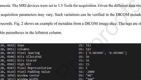 DICOM image slice metadata. | Download Scientific Diagram