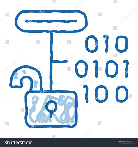 hacking binary code sketch icon vector stock vector royalty free