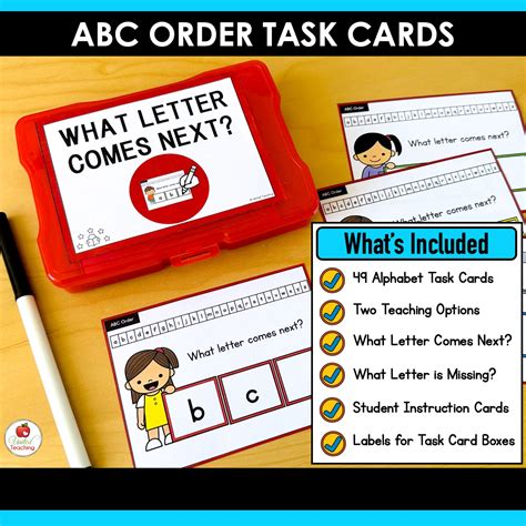 Abc Order Task Cards United Teaching